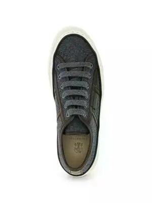 Brunello Cucinelli Shiny Tab Wool Sneakers