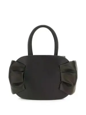 FERRAGAMO Bow Detail Leather Tote Bag - Black
