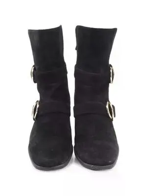 STUART WEITZMAN Buckled Suede Ankle Boots