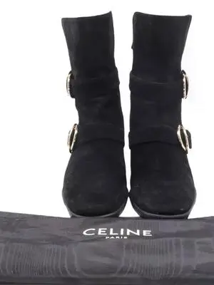 STUART WEITZMAN Buckled Suede Ankle Boots