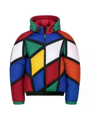 Dolce & Gabbana Quilted Geometric Patchwork Hooded Jacket
