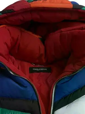 Dolce & Gabbana Quilted Geometric Patchwork Hooded Jacket