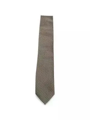 TOM FORD Geometric Pattern Neck Tie - Neutrals