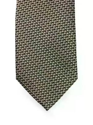 TOM FORD Geometric Pattern Neck Tie - Neutrals