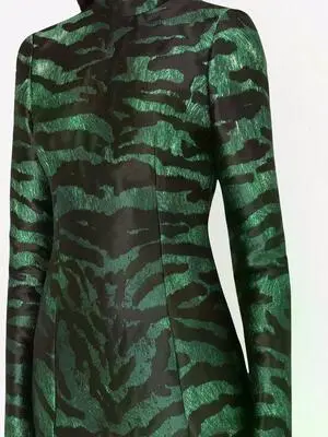 Dolce & Gabbana Tiger Print Long Sleeve Jacquard Dress