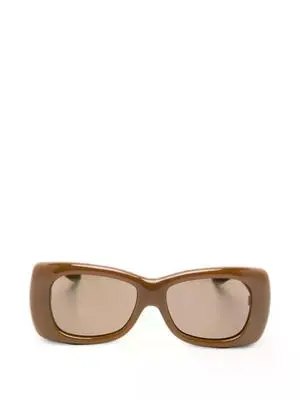 Saint Laurent Howl Rectangle-frame Sunglasses - Brown