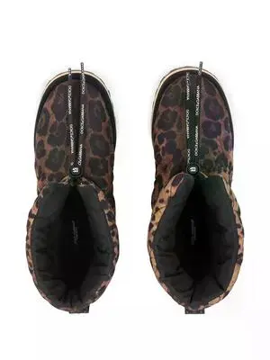 Dolce & Gabbana Leopard Print Drawstring Boots