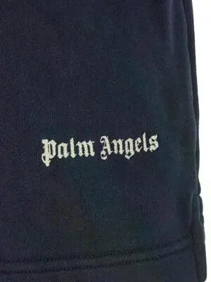 Palm Angels Logo Embroidered Bermuda Shorts - Blue