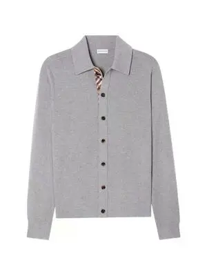 Burberry Wool Cardigan With Check Trim