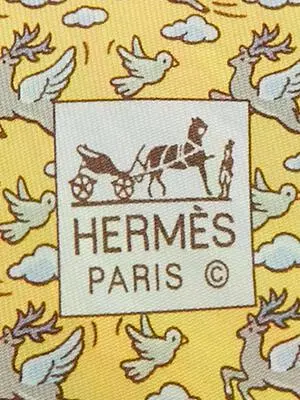 Hermès Flying Reindeer Silk Neck Tie