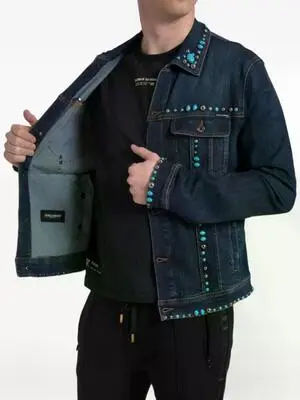 Dolce & Gabbana Embellished Studded Denim Jacket