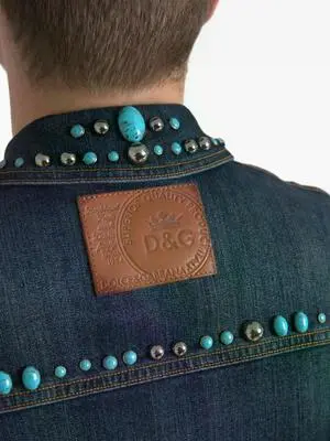 Dolce & Gabbana Embellished Studded Denim Jacket