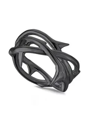 SHAUN LEANE Rose Thorn Triple-band Ring - Black