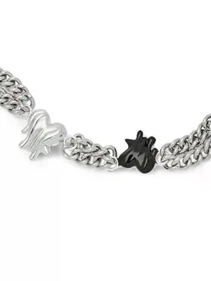YOJ Heart-motif Curb-link Chain Bracelet