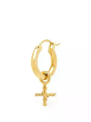 YOJ Cross Pendant Hoop Earrings - Gold