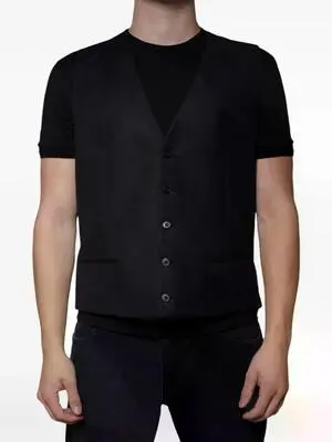 Dolce & Gabbana Textured Pattern V-neck Waistcoat
