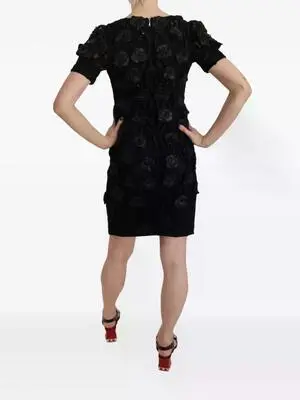 John Richmond Floral Appliqué Lace Mini Dress