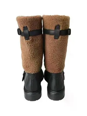 Dolce & Gabbana Shearling-panel Buckle-strap Boots
