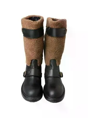 Dolce & Gabbana Shearling-panel Buckle-strap Boots