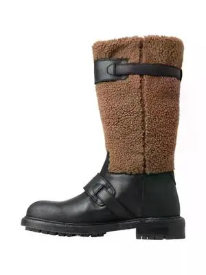 Dolce & Gabbana Shearling-panel Buckle-strap Boots
