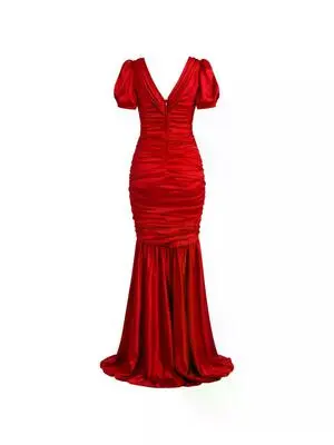 Dolce & Gabbana Silk Ruched Mermaid Maxi Gown