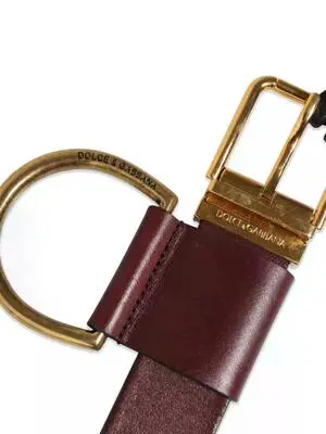 Dolce & Gabbana Leather Belt With Gold-tone Hardware