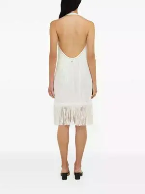 FERRAGAMO Knitted Halterneck Dress With Fringe Detail