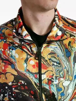 Dolce & Gabbana Marble-print Silk Zip-up Jacket