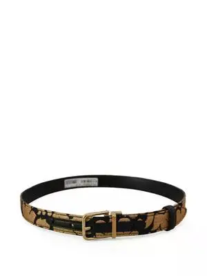 Dolce & Gabbana Jacquard Belt With Leather Trim