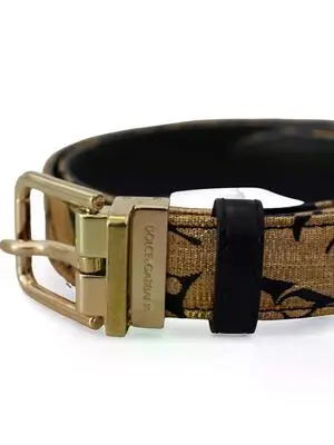 Dolce & Gabbana Jacquard Belt With Leather Trim