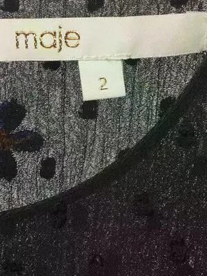 Maje Rocko" Swiss Dot Tiered Mini Dress With Floral Embroidery