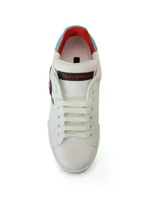 Dolce & Gabbana Portofino Heart-patch Leather Sneakers