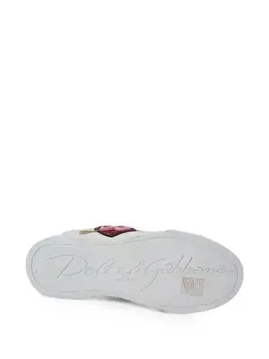 Dolce & Gabbana Portofino Heart-patch Leather Sneakers