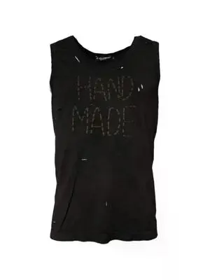 Dolce & Gabbana Distressed-effect Embroidered Tank