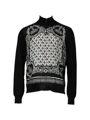 Dolce & Gabbana Bandana Print Zip-up Sweater