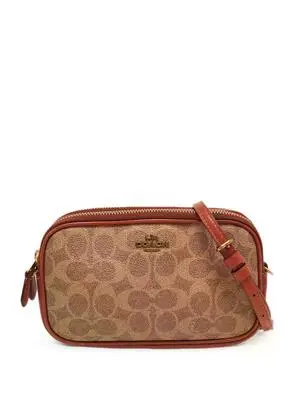 COACH Signature Monogram Double-zip Crossbody Bag