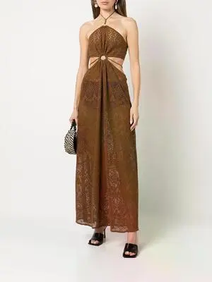 Simkhai Open-knit Halterneck Maxi Dress