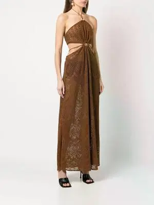 Simkhai Open-knit Halterneck Maxi Dress