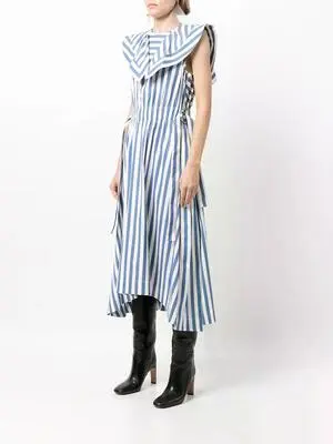 3.1 Phillip Lim Striped Asymmetric Midi Dress