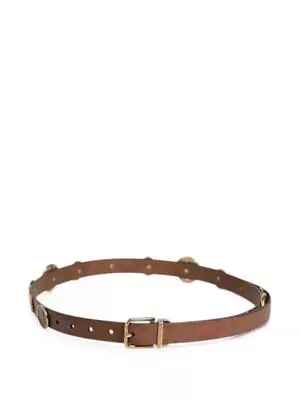Dolce & Gabbana Coin Embellished Leather Belt - Brown