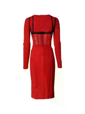 Dolce & Gabbana Lace Overlay Midi Dress