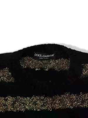 Dolce & Gabbana Crystal-embellished Striped Knit Sweater