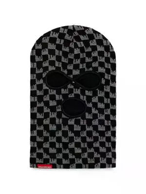 SPRAYGROUND Checkerboard Pattern Knitted Balaclava