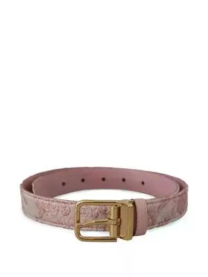 Dolce & Gabbana Embroidered Jacquard Belt - Pink