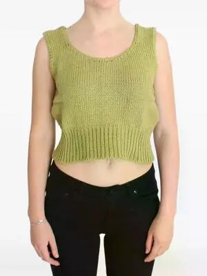 PINK MEMORIES Cropped Sleeveless Knit Top