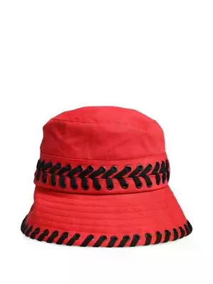 Dolce & Gabbana Twill Weave Wide Brim Bucket Hat - Red