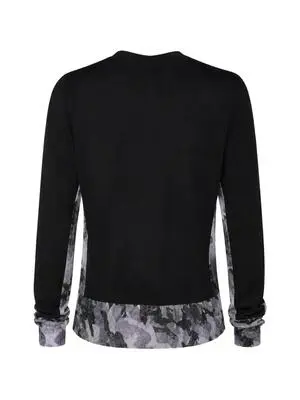 Dolce & Gabbana Camouflage Panel V-neck Sweater