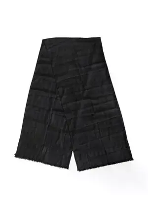 Dolce & Gabbana Herringbone-pattern Fringed Scarf - Black