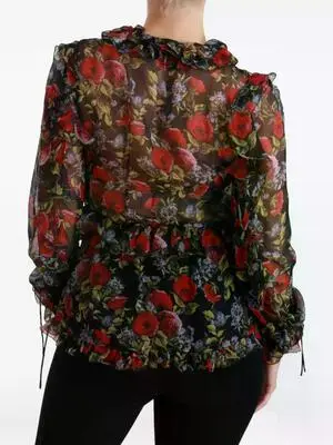 Dolce & Gabbana Floral Print Ruffle Blouse