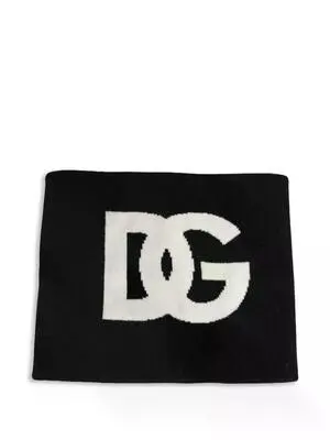 Dolce & Gabbana Dg Logo-intarsia Scarf - Black